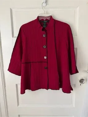 Ali Miles | Tops | Ali Miles Crinkled Button Front Mandarin Collar Top ...